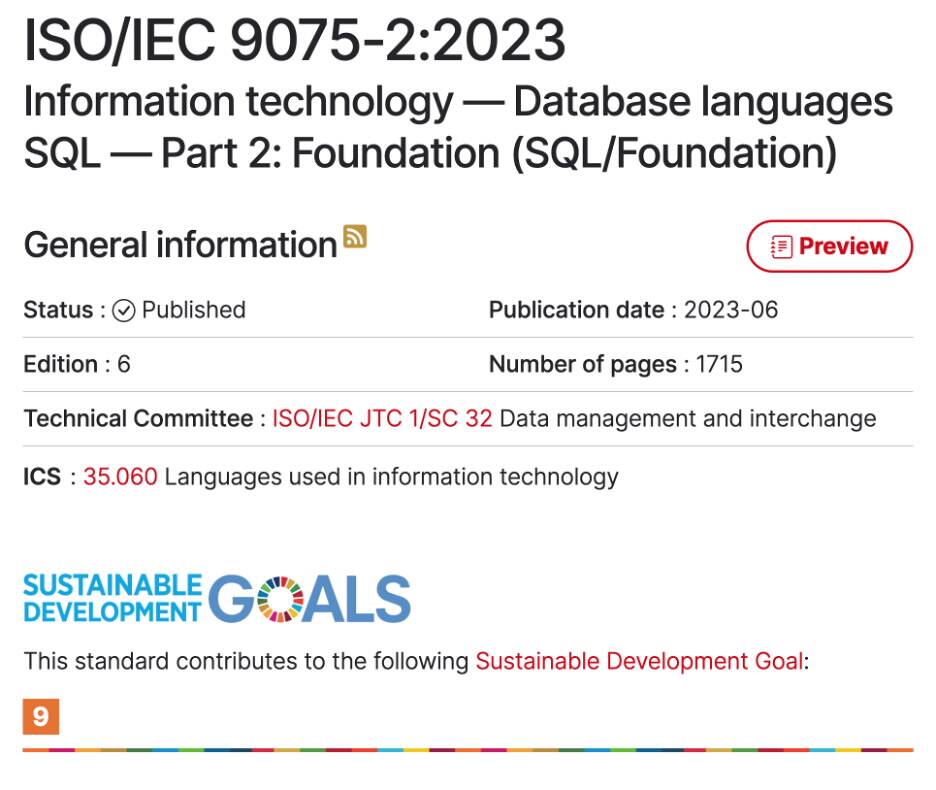 Announcing the General Availability of the SQL:2023 Standard
