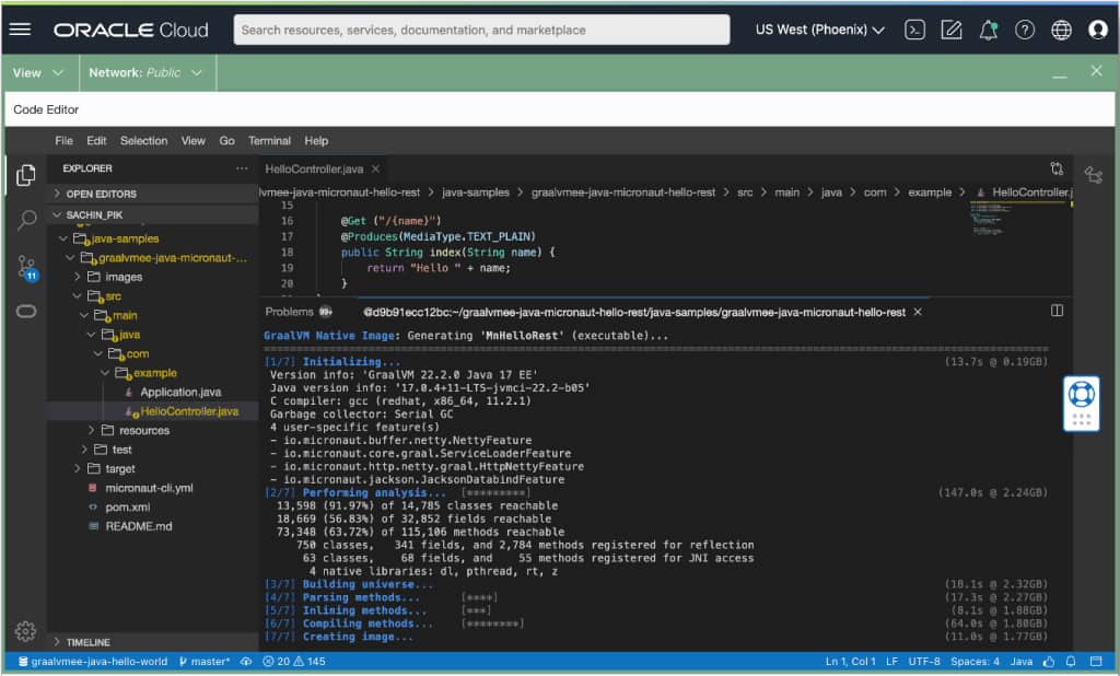 Announcing GraalVM Enterprise in OCI Code Editor and Cloud Shell