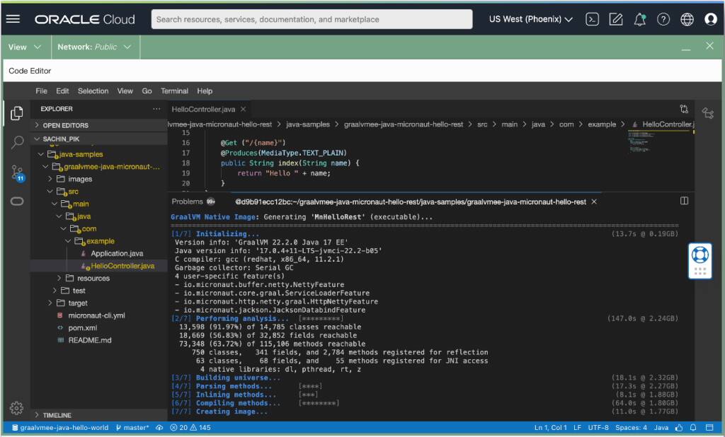 Announcing GraalVM Enterprise in OCI Code Editor and Cloud Shell