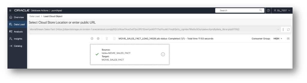Simple Export-Import using DBMS_CLOUD and Data Studio's Data Load Tool
