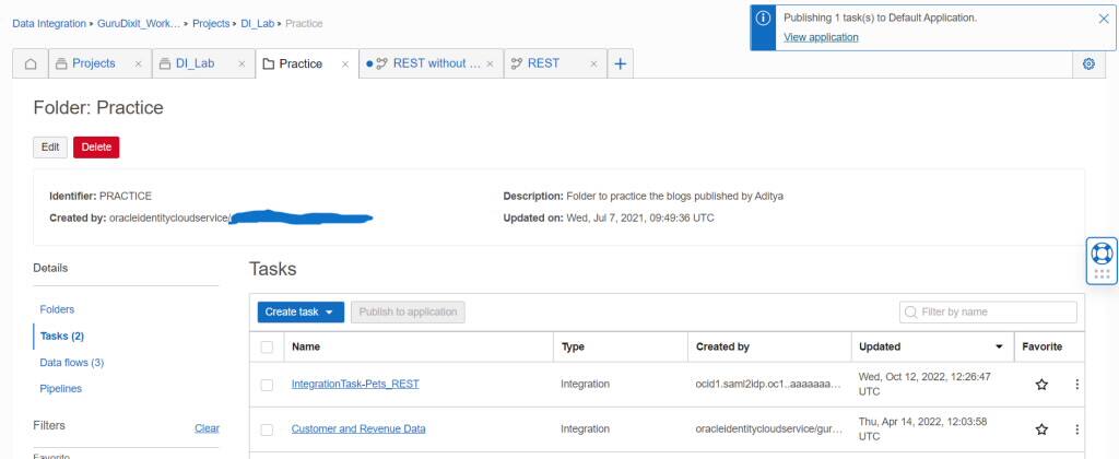 Extracting Rest Data Using Oracle Cloud Infrastructure Data Integration
