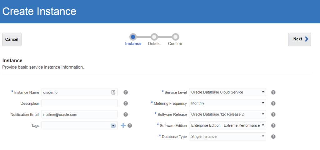 Oracle File System – Storing files in the DBCS via NFS