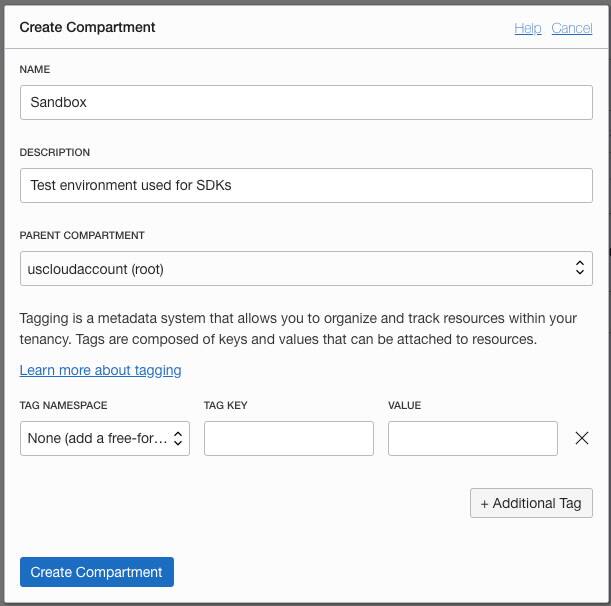 Prep your Oracle Cloud tenancy for using SDKs