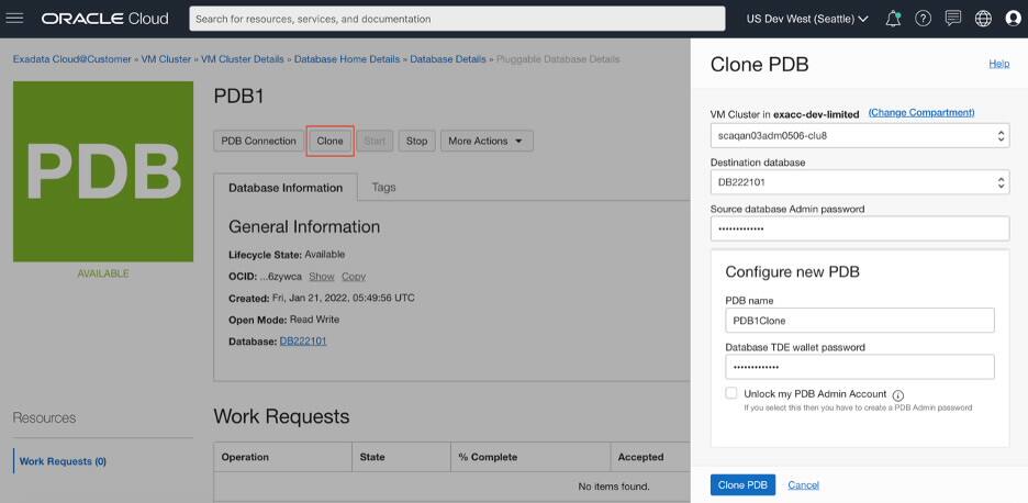 PDB Management for Exadata Database Services and Database Cloud VM