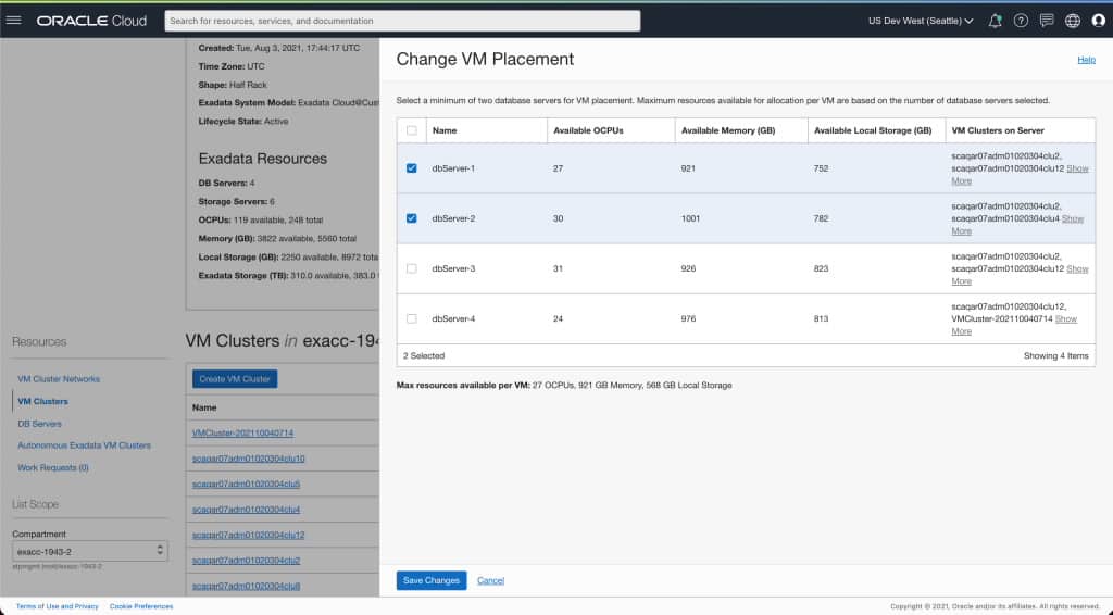 VM Cluster Node Subsetting now available on Gen2 Exadata Cloud@Customer