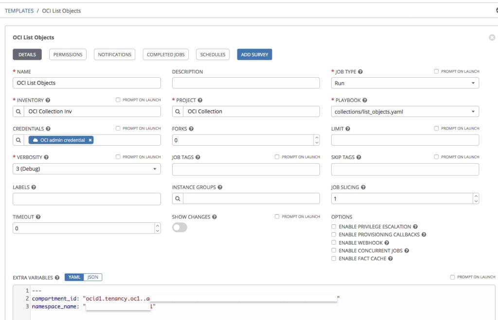 Using Oracle Cloud Infrastructure with Ansible Tower and AWX