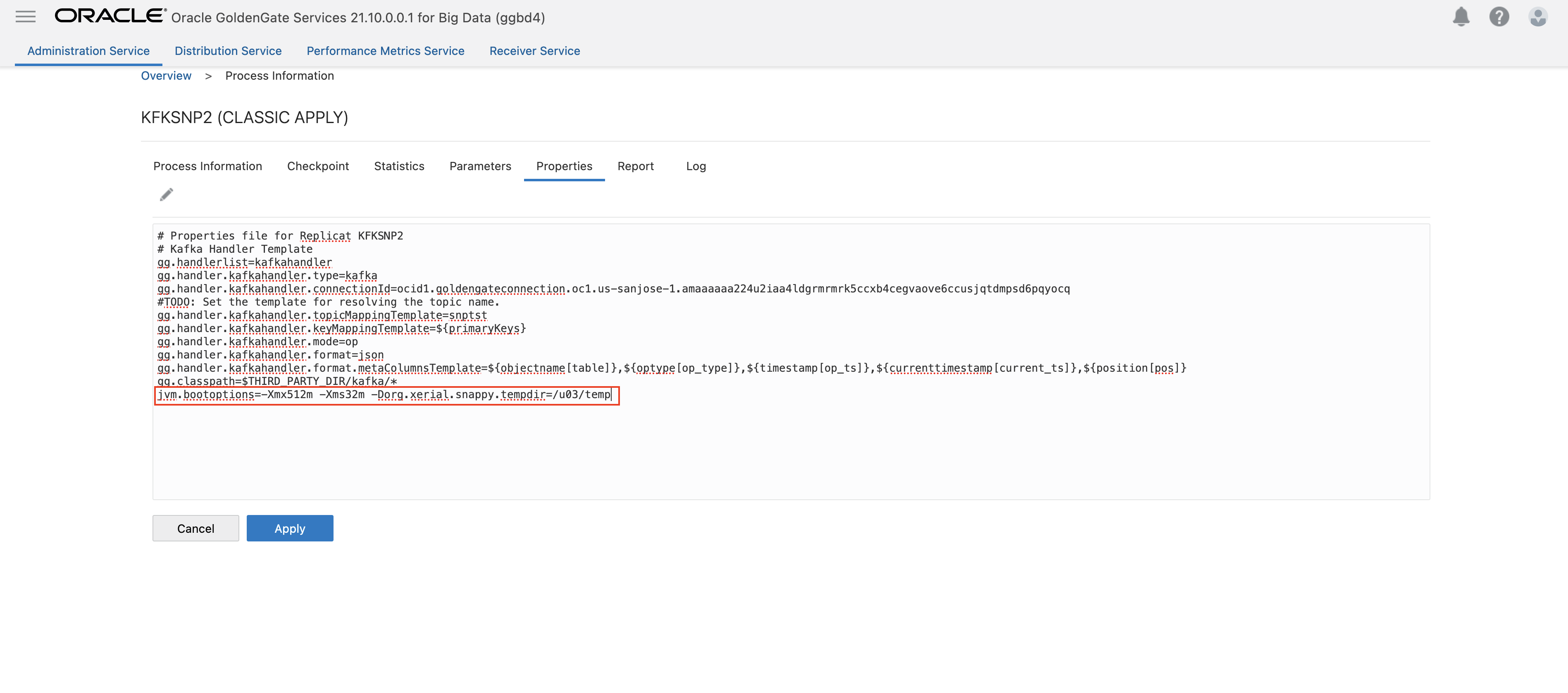 Using Snappy Compression Oci Goldengate Confluent Kafka Replication