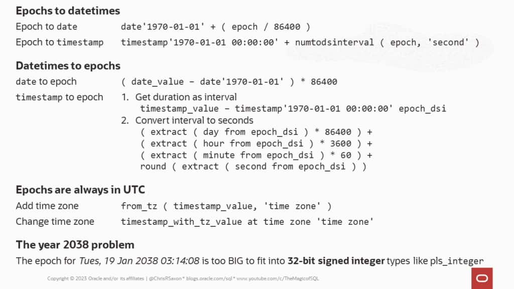 How to convert UNIX epochs to datetime values in Oracle Database (and back again!)