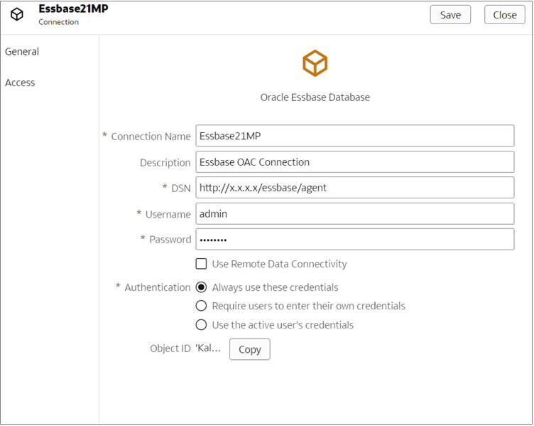Essbase integration with Oracle Analytics Cloud
