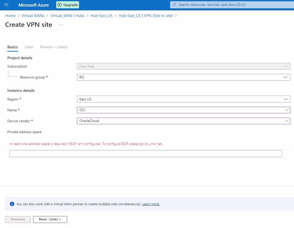 Setting Up Site-to-Site VPN Connectivity from OCI to Azure Virtual WAN