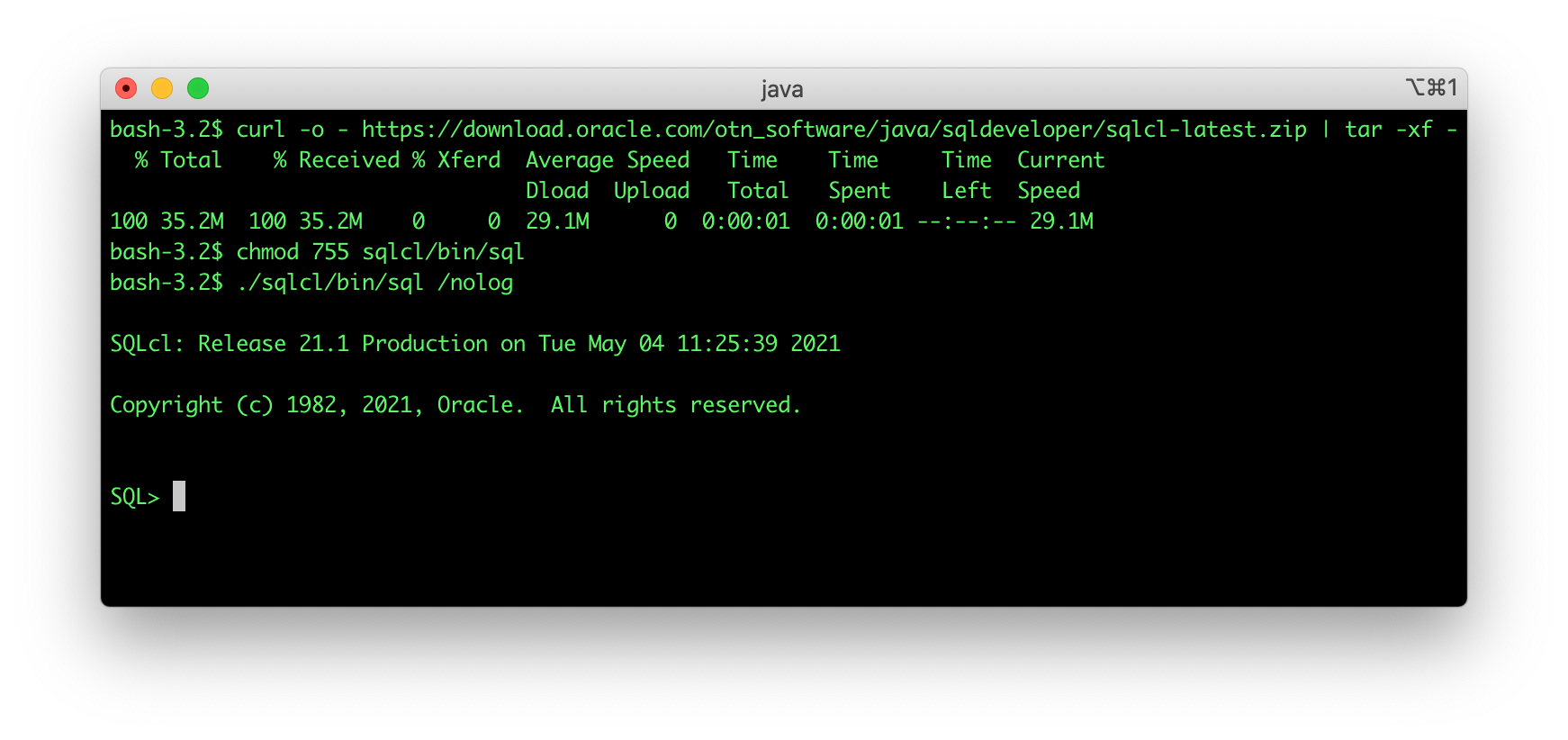 SQLcl now under the Oracle Free Use Terms and Conditions license | database