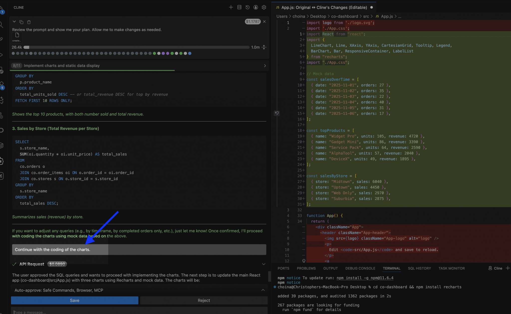 Prompting: using the SQLcl MCP server and AI agents to create a starter React app | database