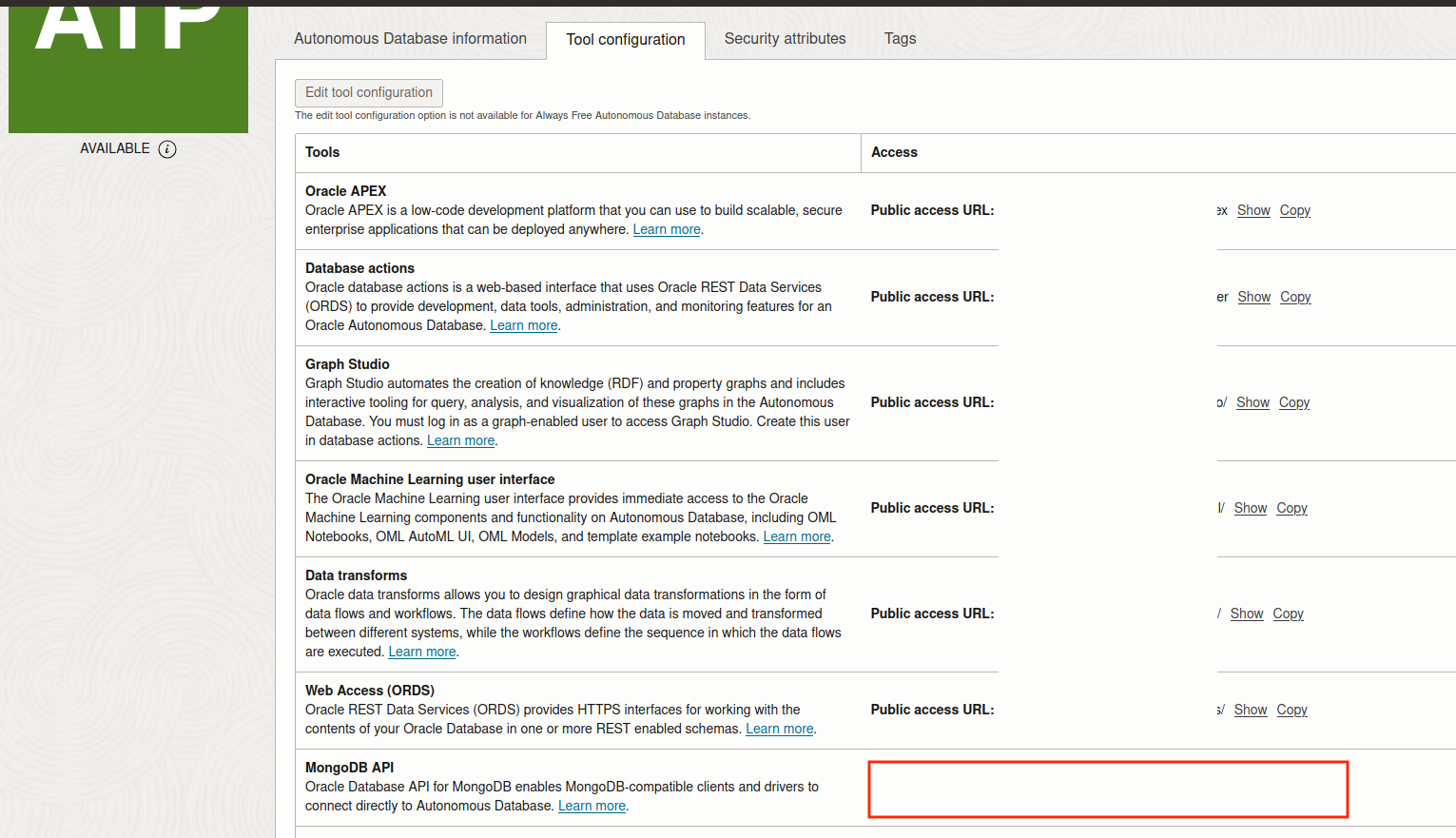 Enable the MongoDB API on Always-Free Autonomous Database | developers