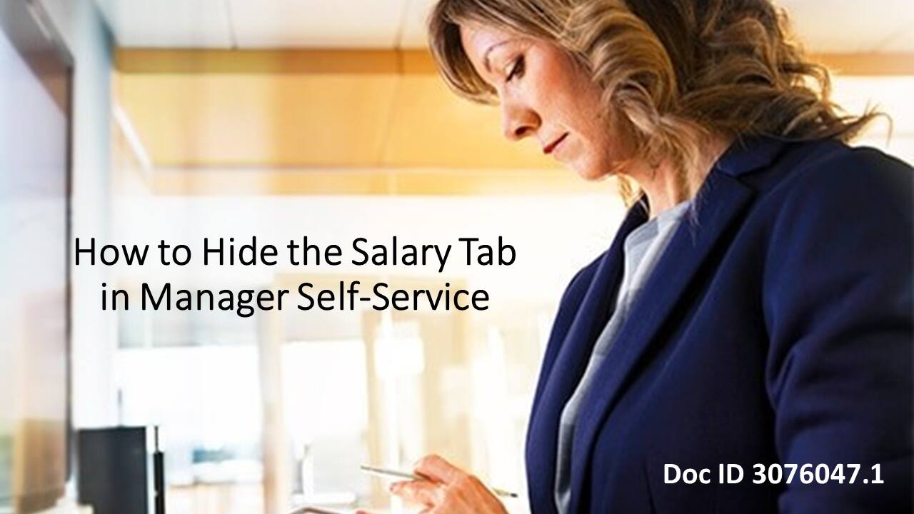 How to Hide the Salary Tab in Manager Self-Service | ebs