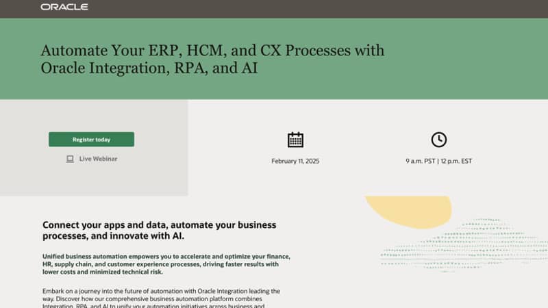 Automate Your ERP, HCM, and CX Processes with Oracle Integration, RPA ...