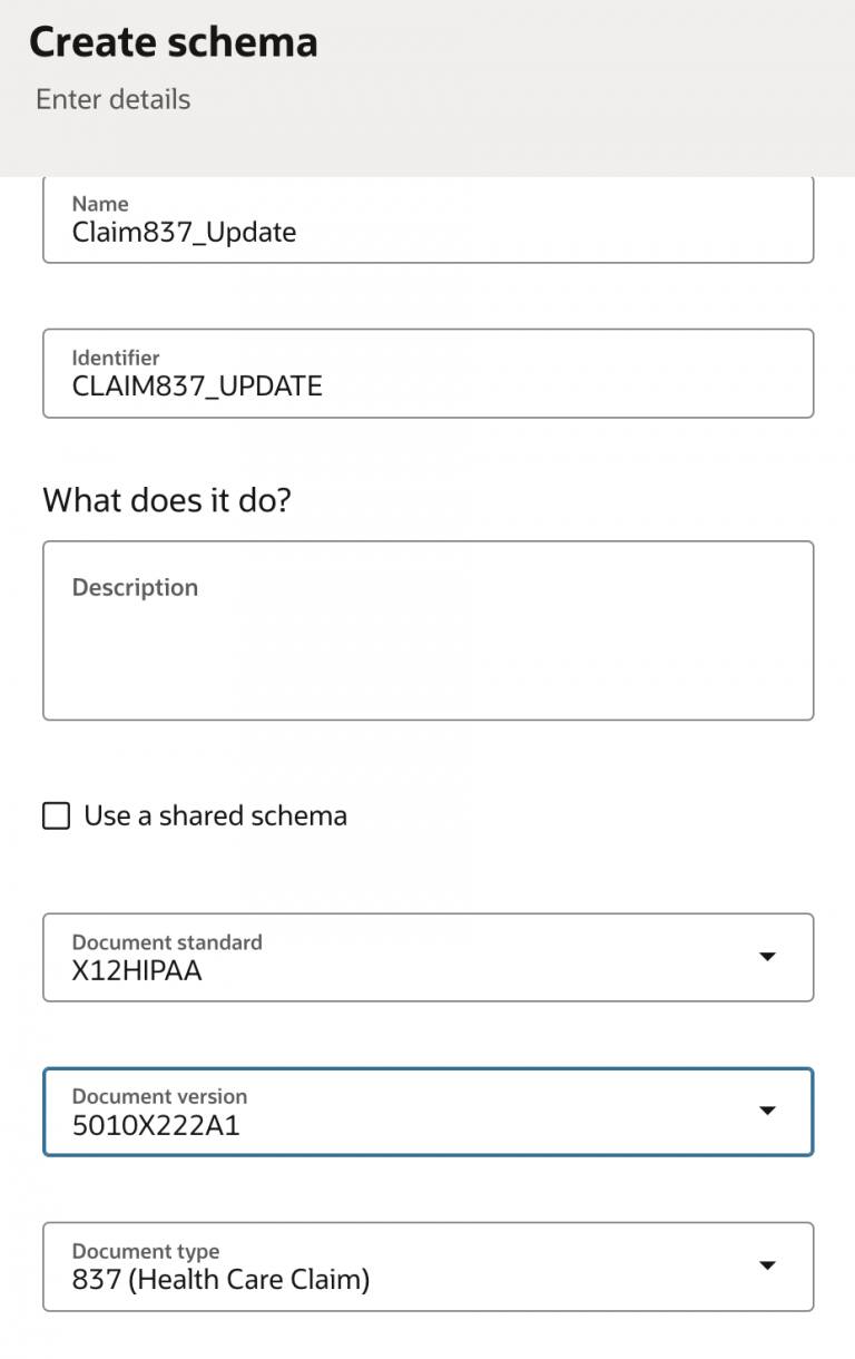 Process X12 HIPAA 837 Claim Files – Schema Preparation | integration
