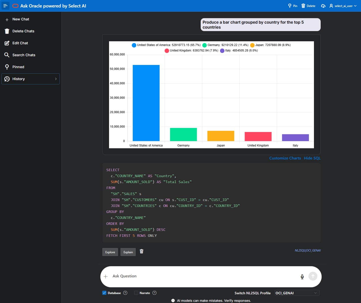 Try the new Ask Oracle chatbot powered by Select AI | machinelearning