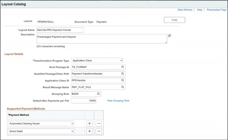 PeopleSoft Financials Regulatory Update: NACHA PPD PAYROLL Requirement ...
