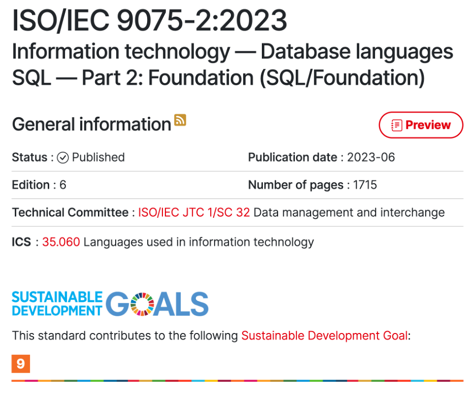 Announcing the General Availability of the SQL:2023 Standard | sql